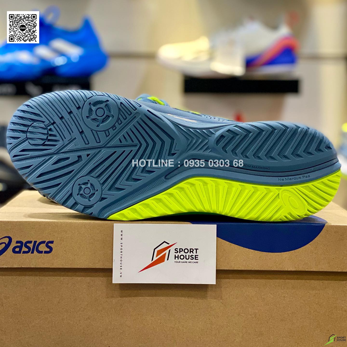 Giày Tennis Asics Gel Resolution 9 Steel Blue/Green (1041A330.400)